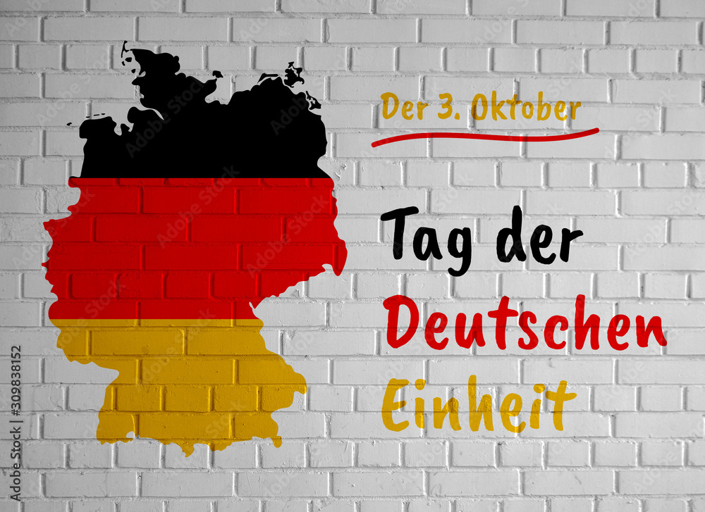 German Unity Day (Tag der Deutschen Einheit) greeting card with country ...