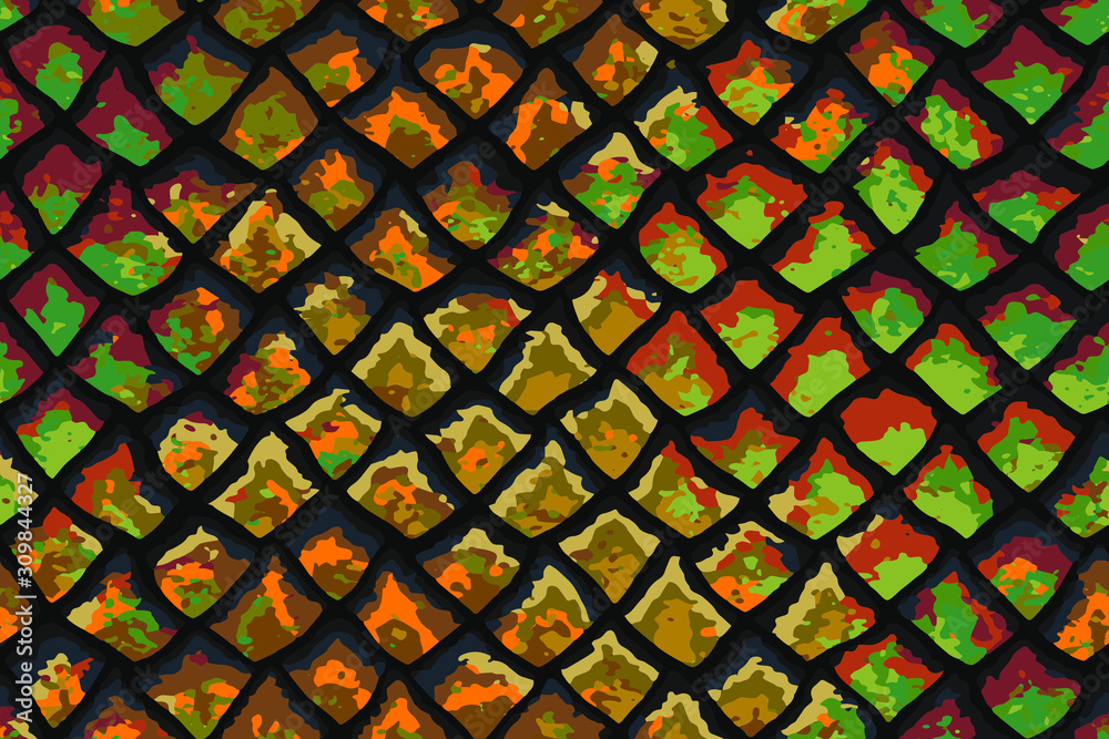 Full Seamless Onamental Snake Crocodille Animal Skin Pattern Vector ...