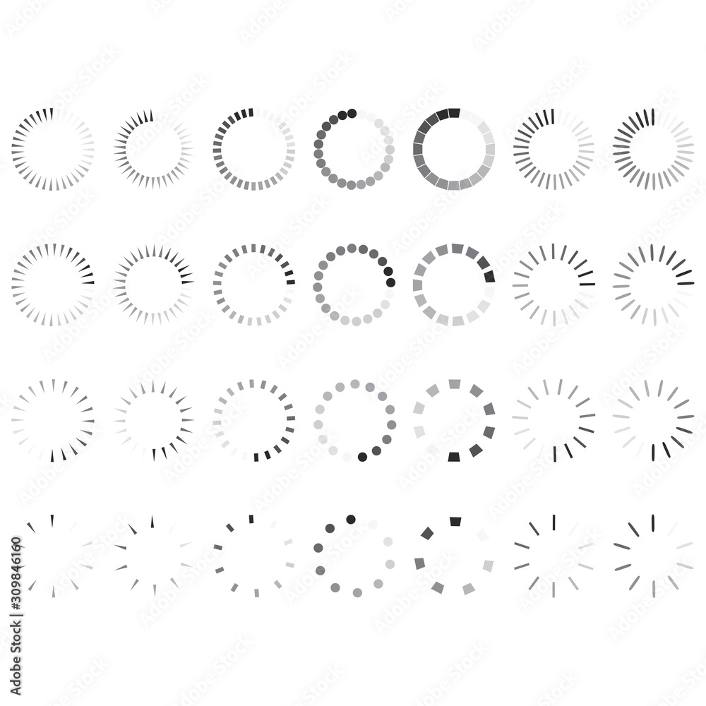 Loading icon collection set. Download icon set. Vector illustration ...
