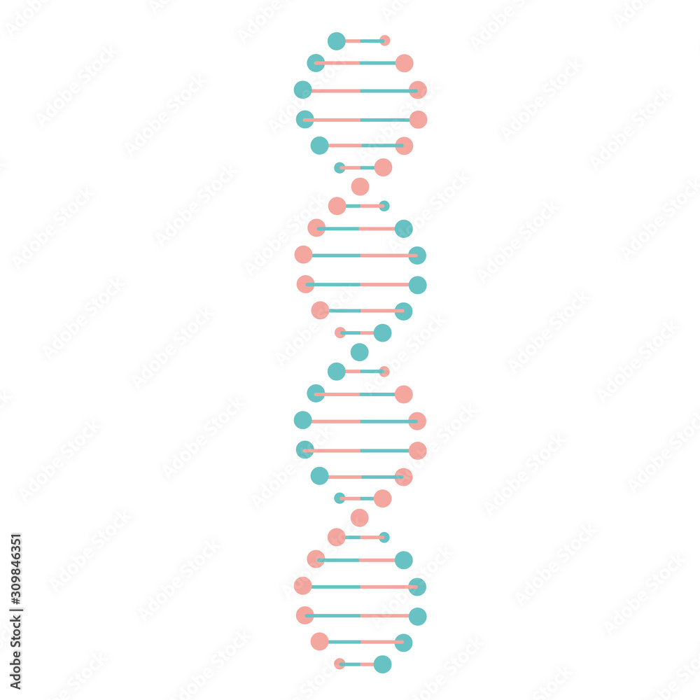 DNA helix chalk icon. Deoxyribonucleic, nucleic acid structure ...