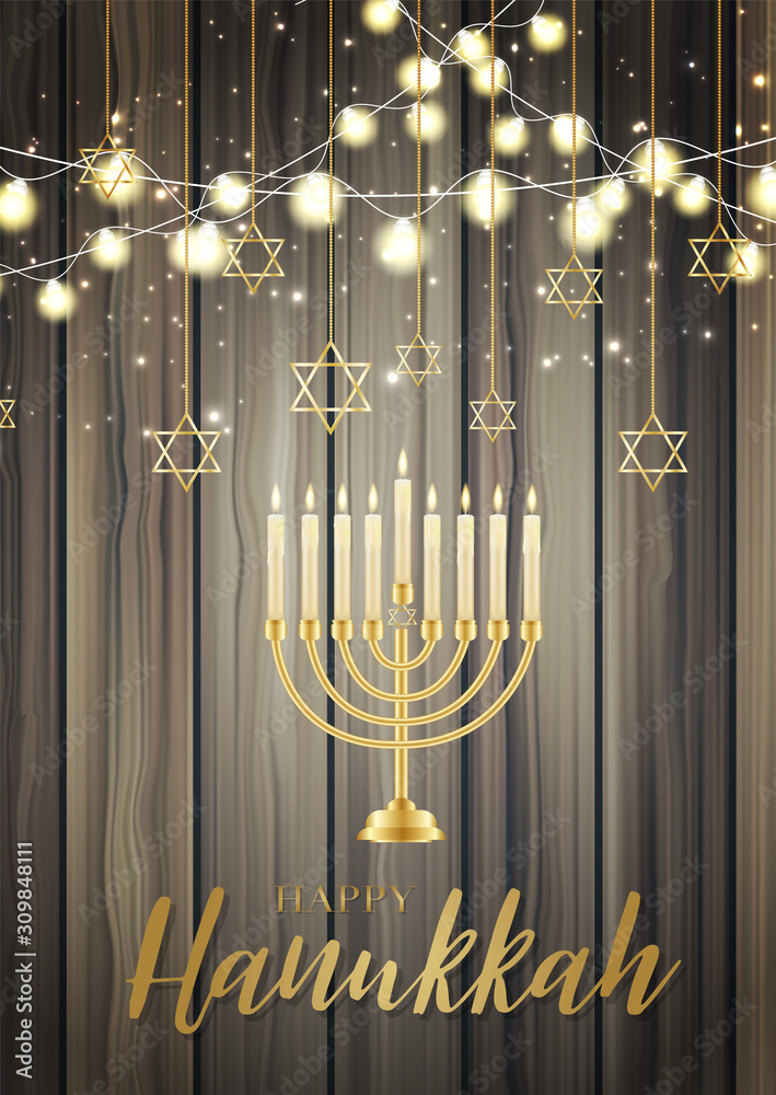 Happy Hanukkah. Traditional Jewish holiday. Chankkah banner, poster or ...