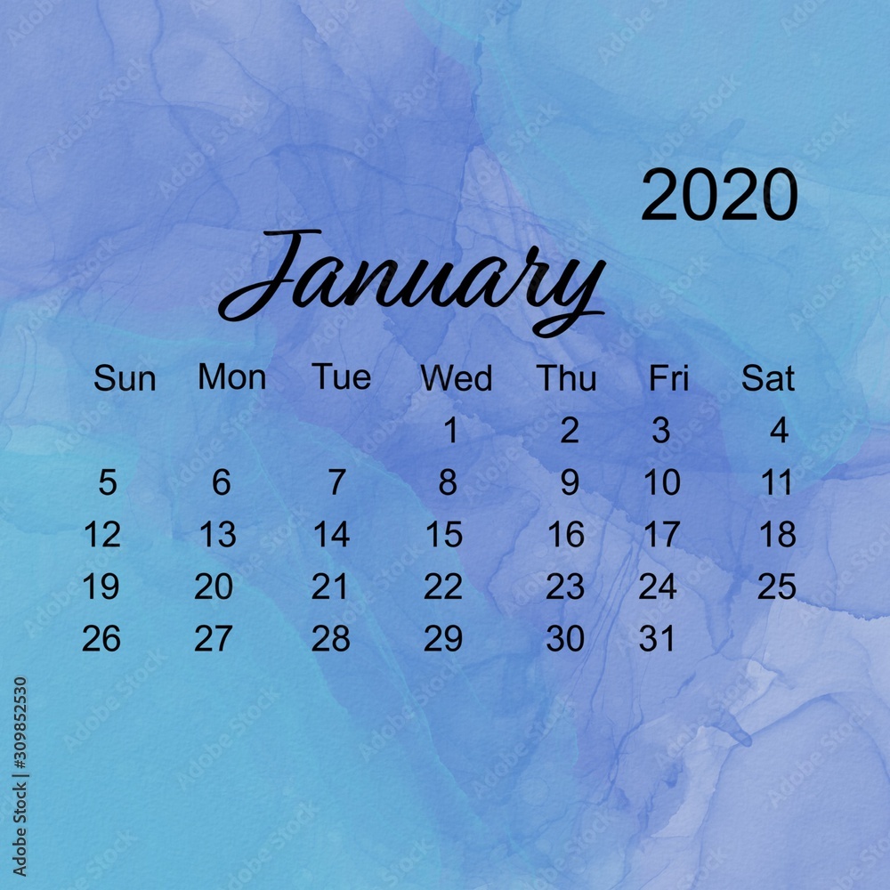 Ilustração do Stock: January - Simple calendar layout for 2020 the Week ...