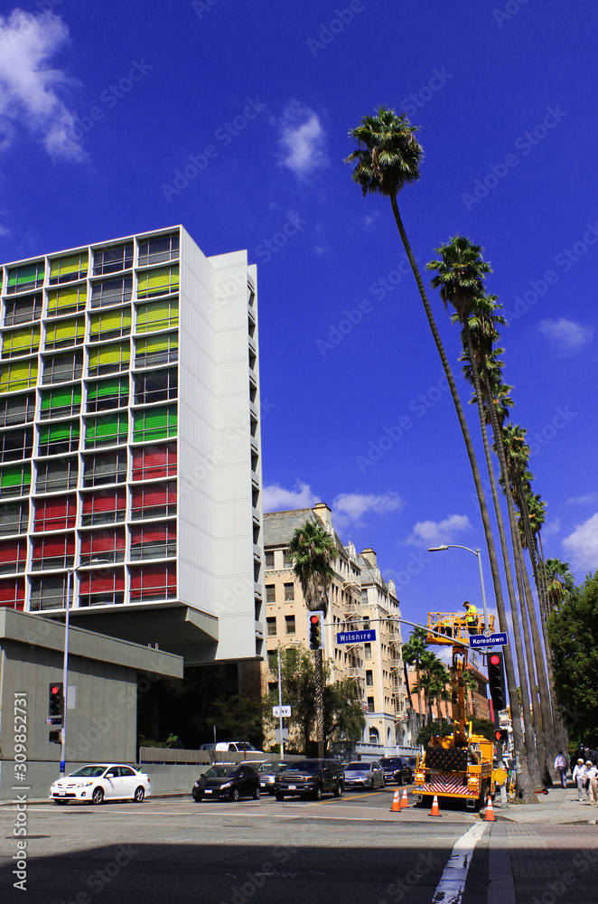 Los Angeles, California, USA. September 20, 2019. The center of ...