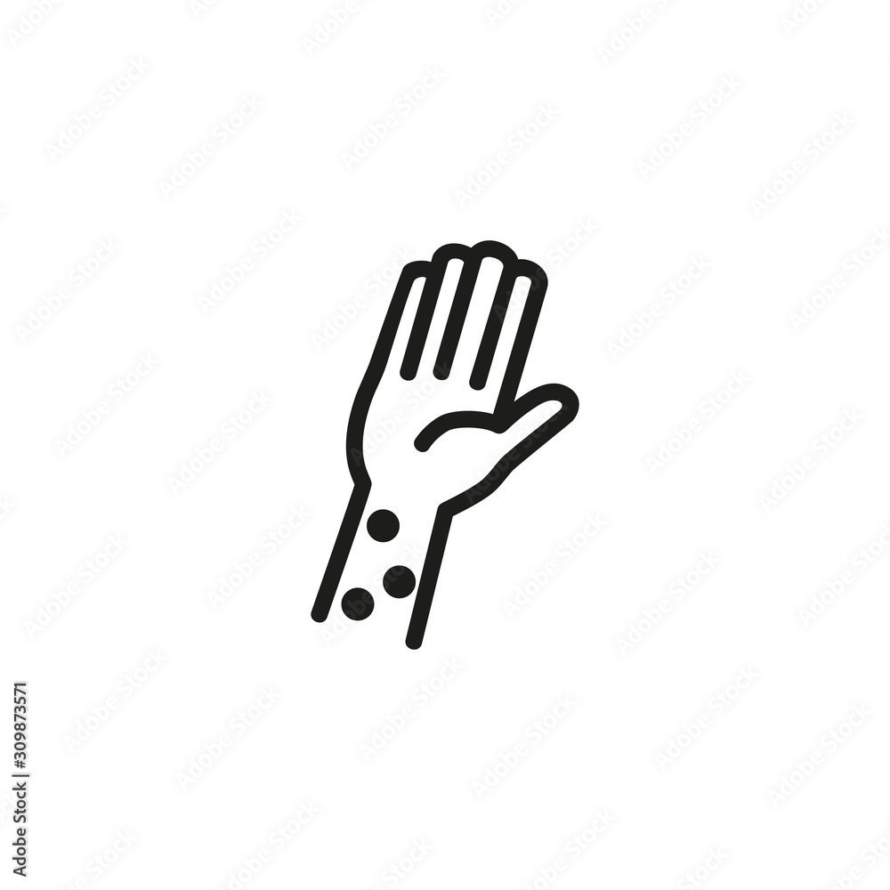 Anaphylaxis thin line icon. Skin rash, hives, allergic reaction ...