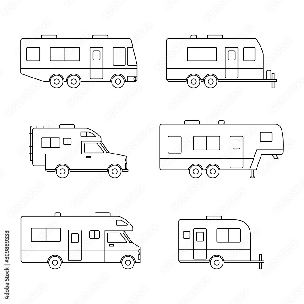 Black line auto RVs, Camper cars / Camping vans, Truck Trailers ...