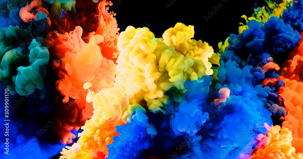 Abstract color paint splash isolated on white background, Splash of ...
