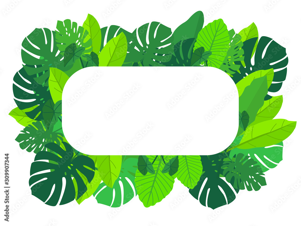 Exotic tropical palm tree. Frame border background. Summer vector ...