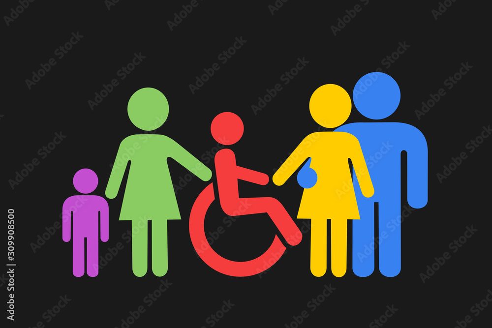 Inclusion - disabled person with phsical disability and special needs ...