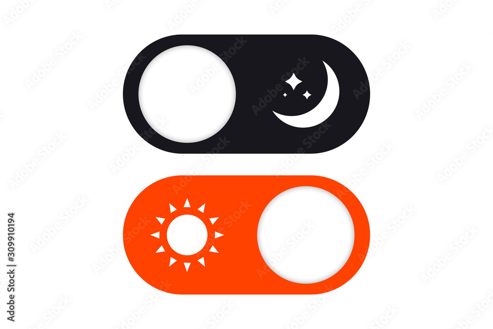 Day and Night Mode Switcher. On Off Switch Element for Mobile App, Web ...