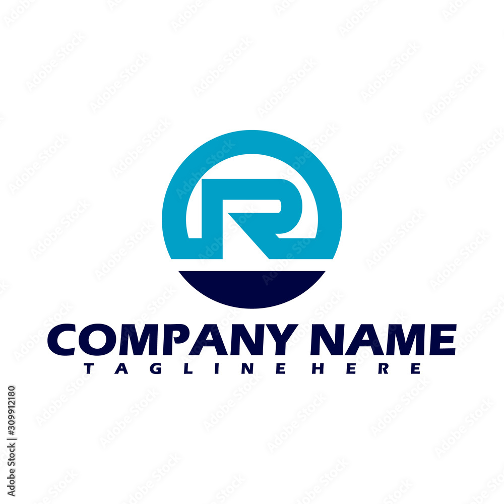 R. R monogram logo. R letter logo design vector illustration template ...