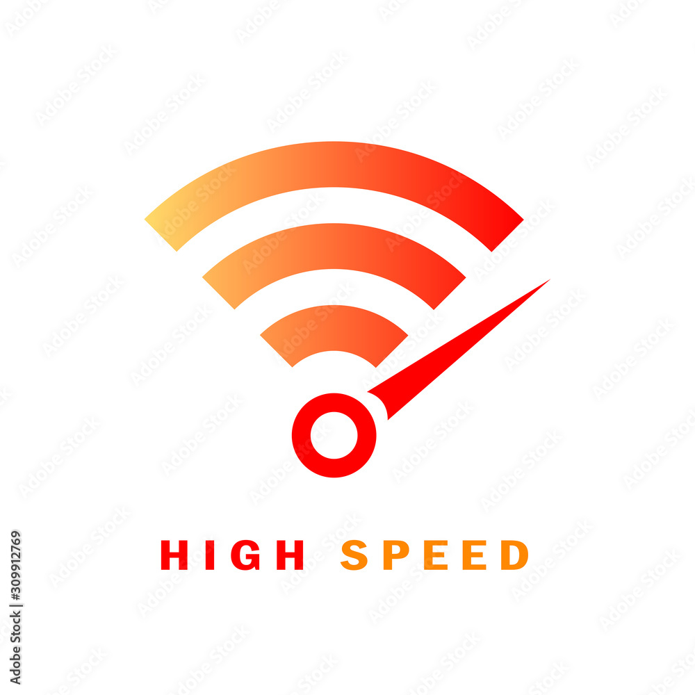 High speed internet vector logo Stock Vector | Adobe Stock