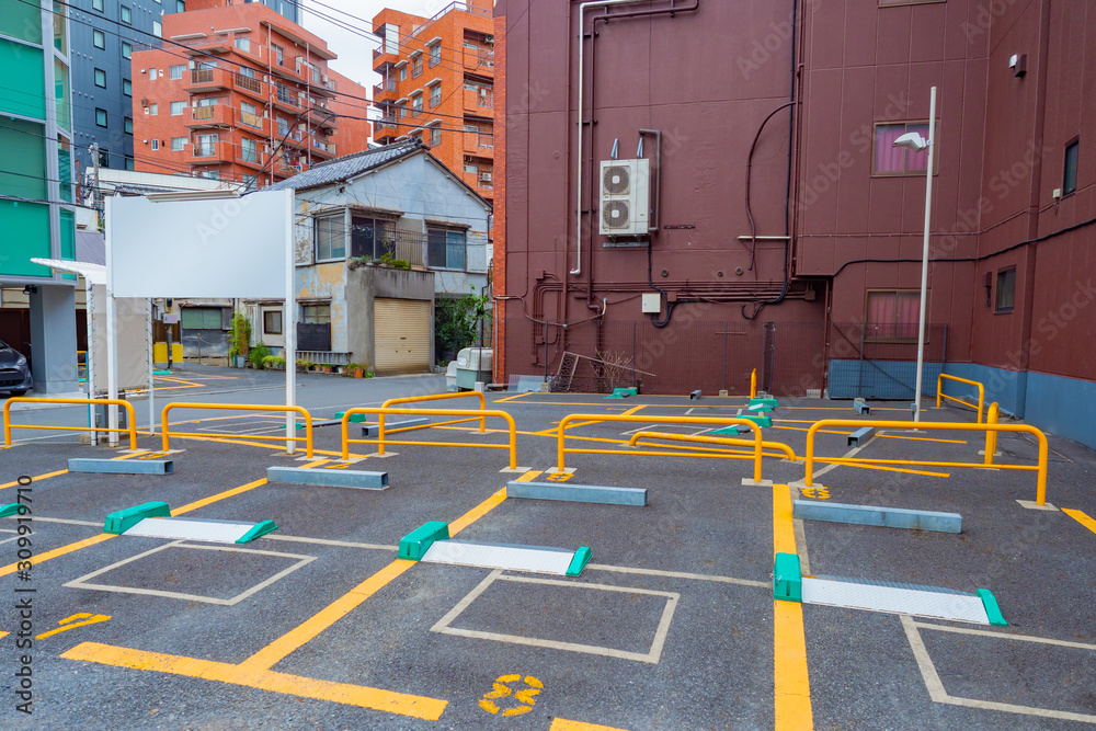 Japan Tokyo Automated Car Parking In Tokyo Parking In The Middle Of City Buildings Empty