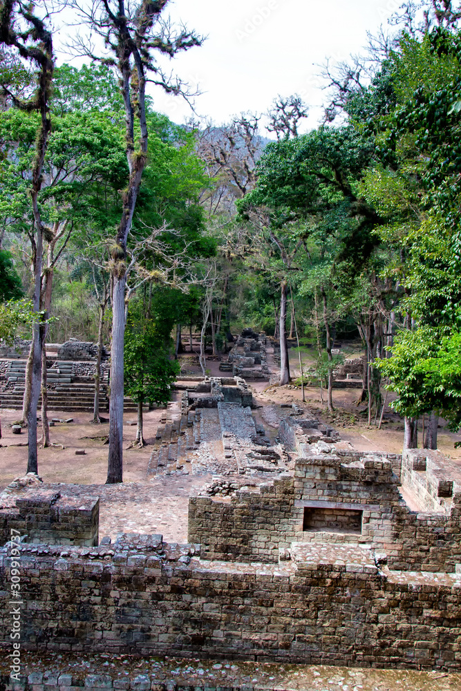 Copan ruins in the archeological site, Copan Ruinas, Honduras, Central ...