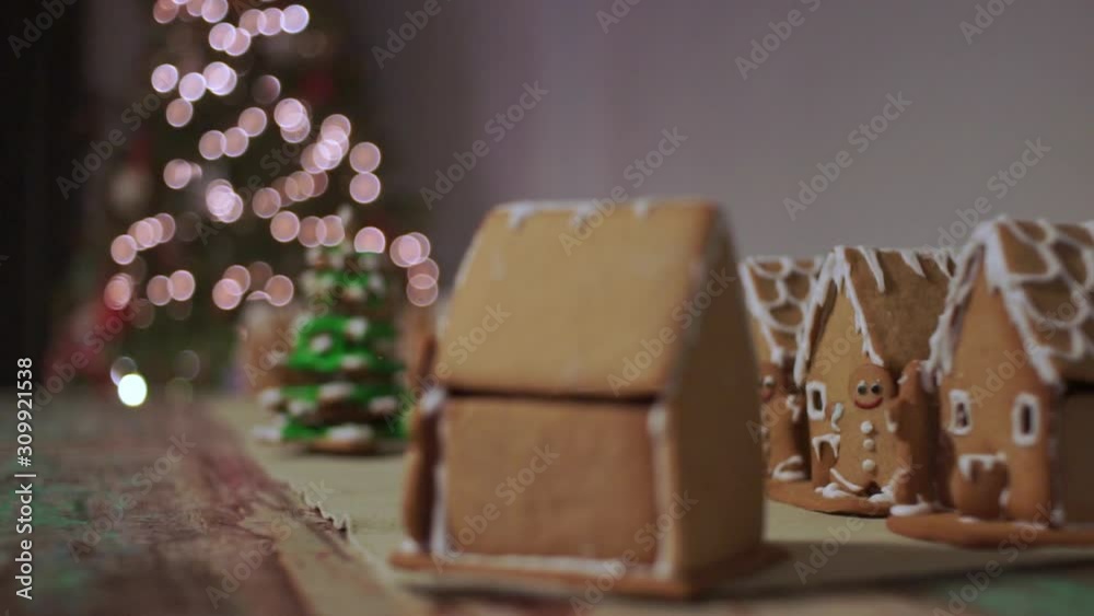 Footage of village made of gingerbread houses Stock Video | Adobe Stock