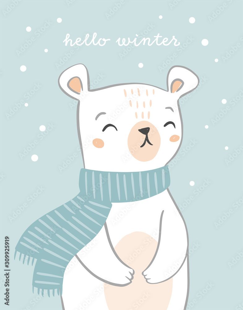 Winter Polar Bear Clip Art