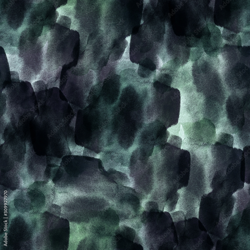 Seamless pattern. Dark, navy, purple, emerald, green and turquoise ...