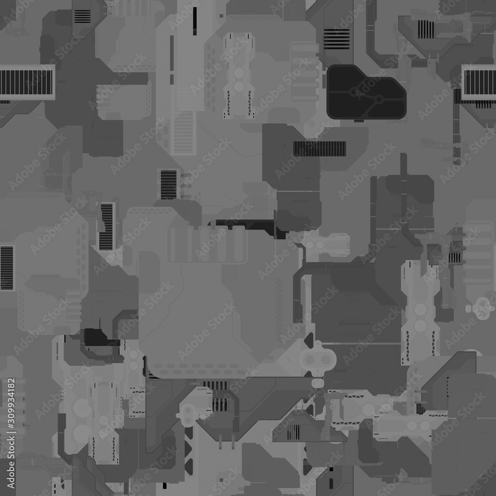 8K greyscale tech city cyberpunk displacement map texture for 3d ...
