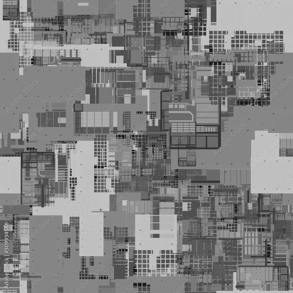 8K greyscale tech city cyberpunk displacement map texture for 3d ...