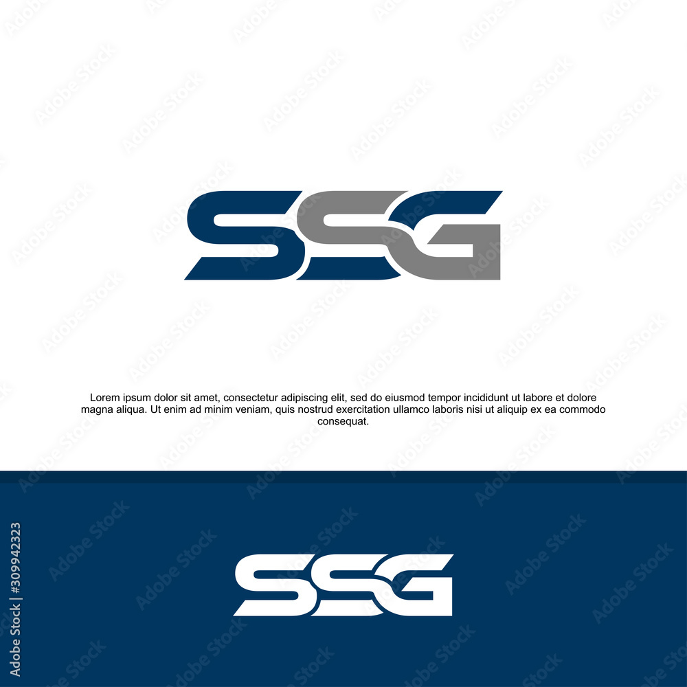 SSG initials for service companies, service group logos, combined ...