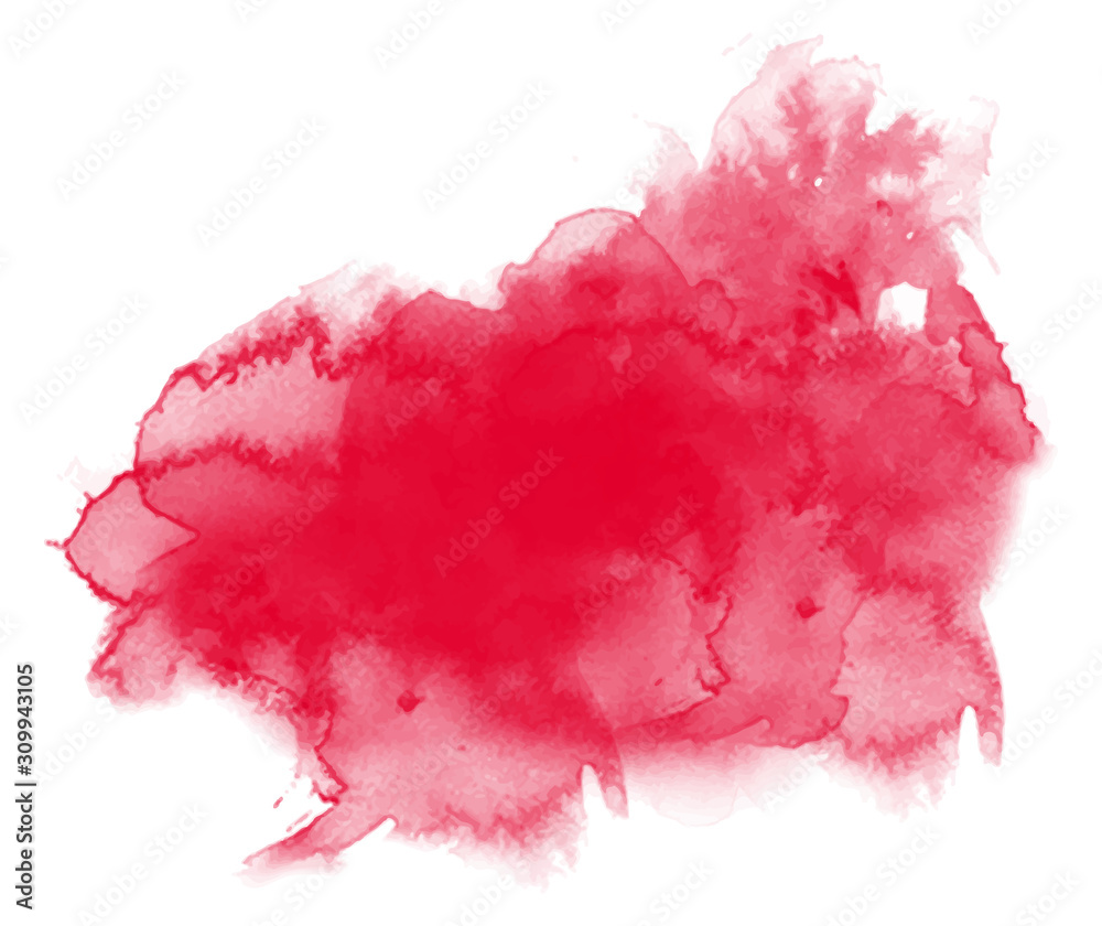 Dry red splash on white paper background. Abstract watercolor stain ...
