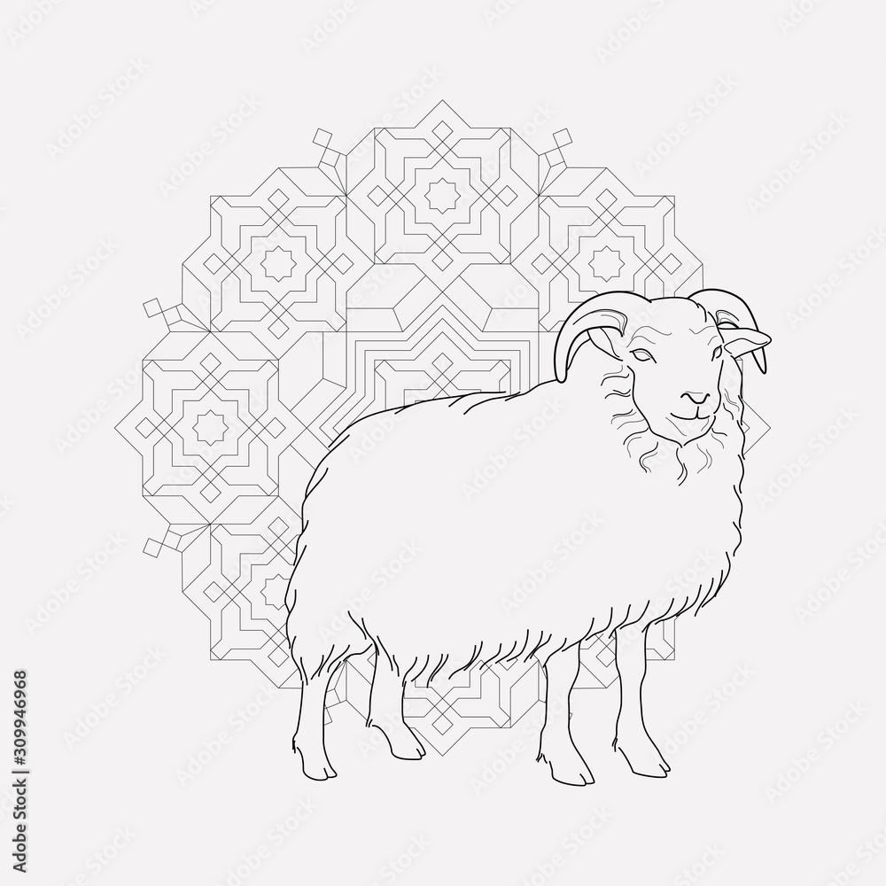 Kurban bayram icon line element. Vector illustration of kurban bayram ...