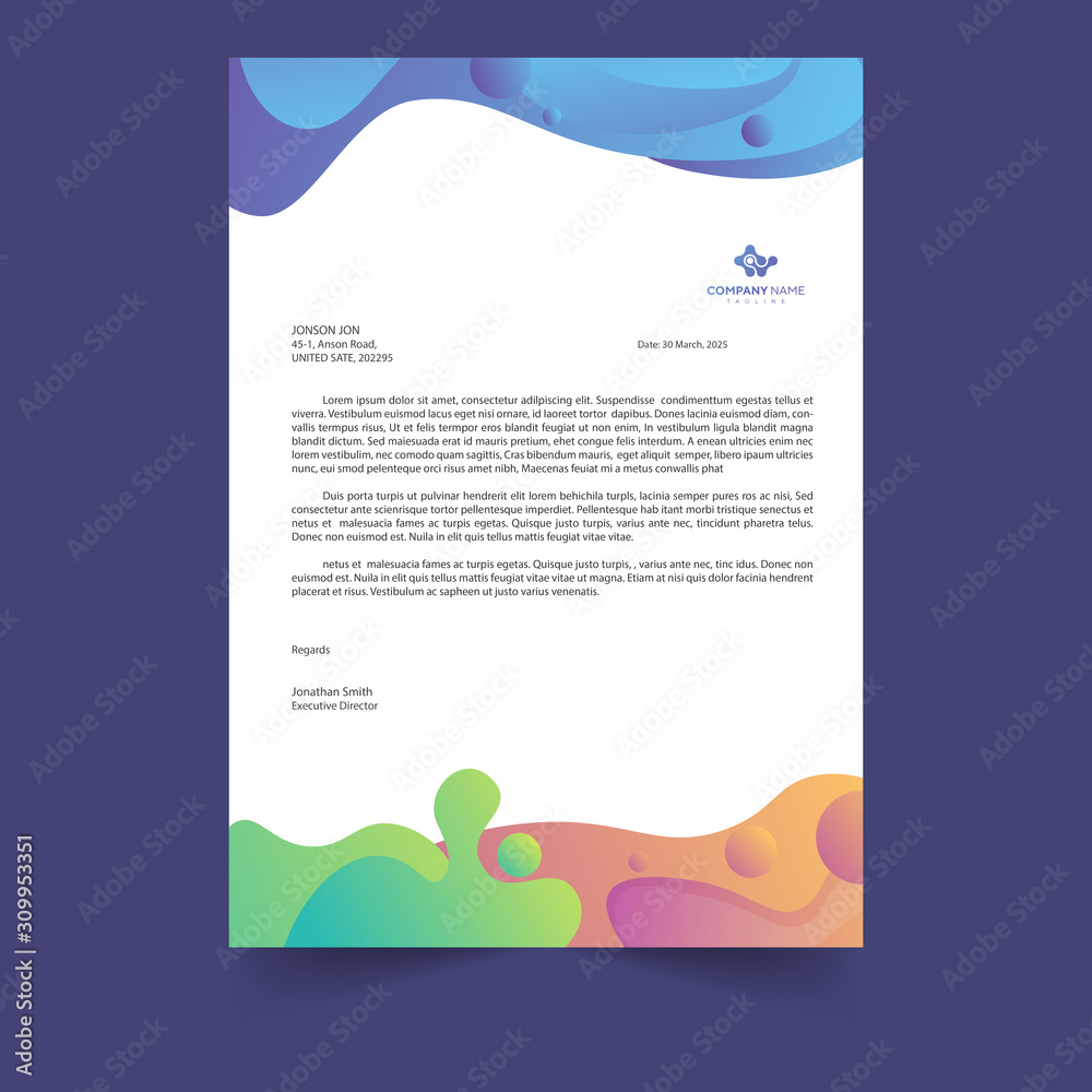 Business style letter head templates for your project design, elegant ...