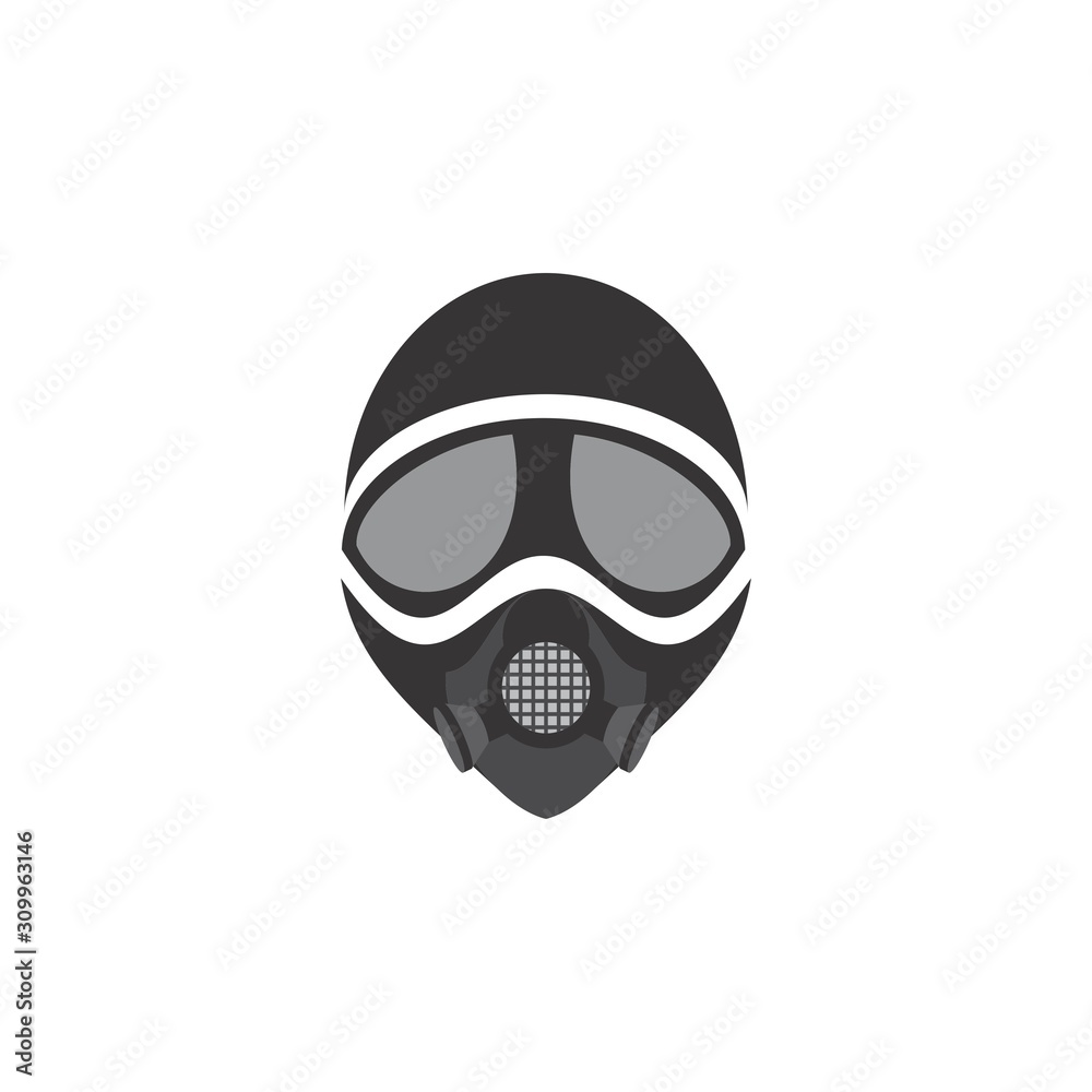 Chemical and biological mask logo icon,special force mask icon Stock ...
