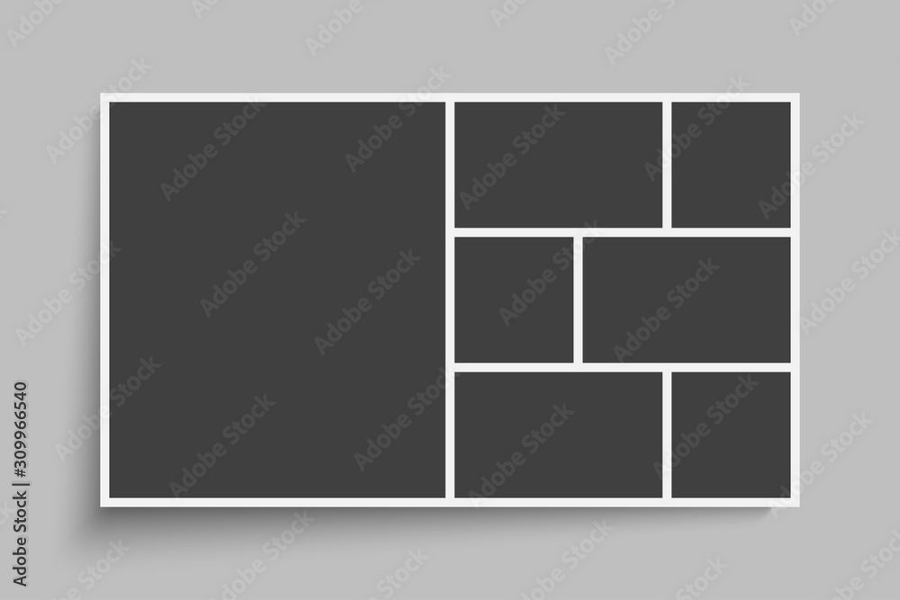 Vector empty collage board seven images, photos Stock Vector | Adobe Stock