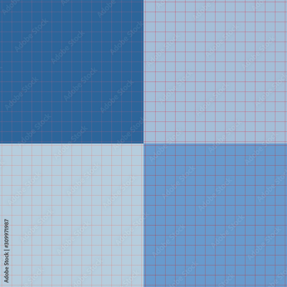 Set classic blue square grid notes. notepad sheet. Small squared trendy ...