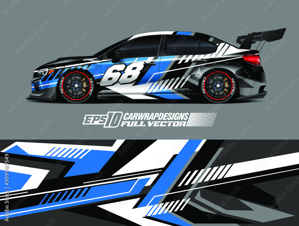 Racing car wrap design vector. Graphic abstract stripe racing ...
