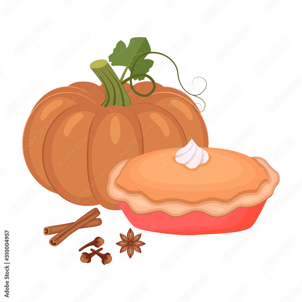 Whole Pumpkin Pie Clip Art