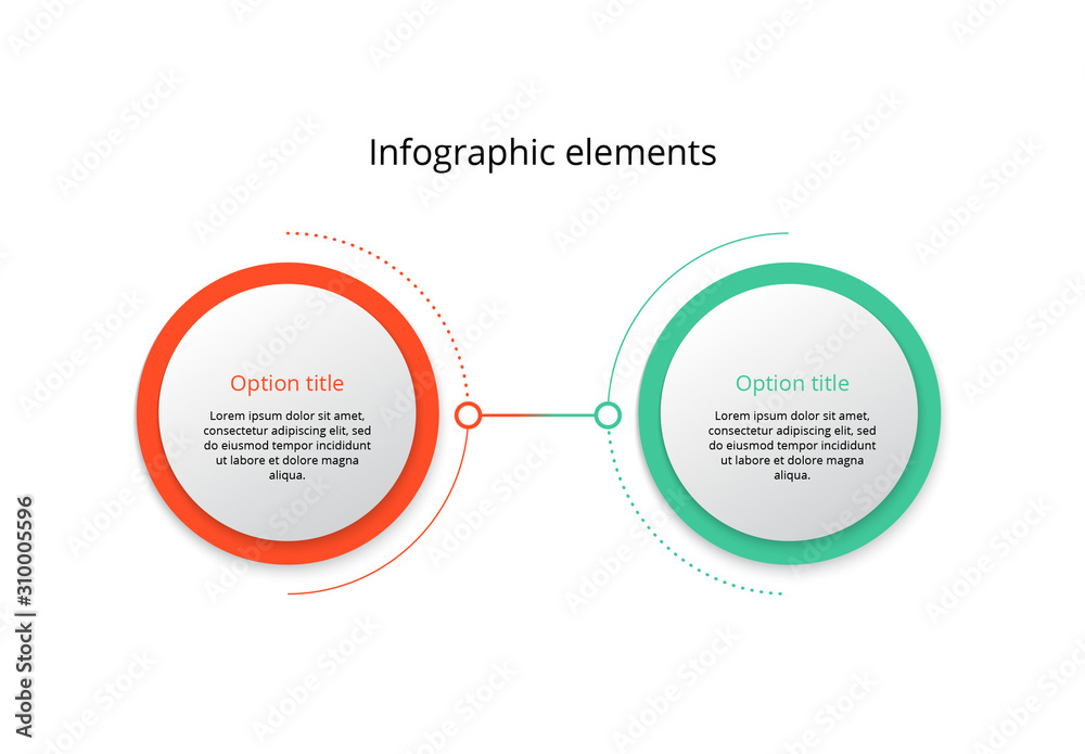 2 Step Infographic Layout with Circle Elements Stock Template | Adobe Stock