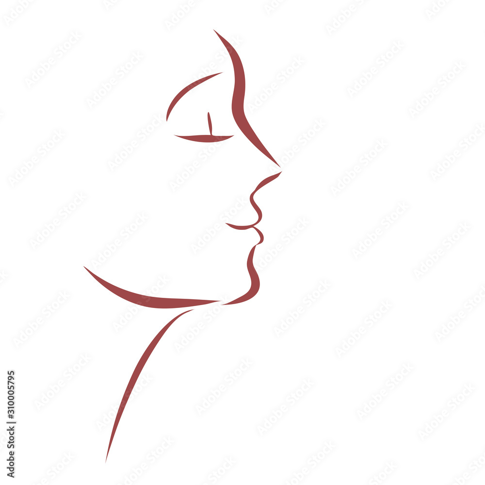 Sketch Of Girl Profile