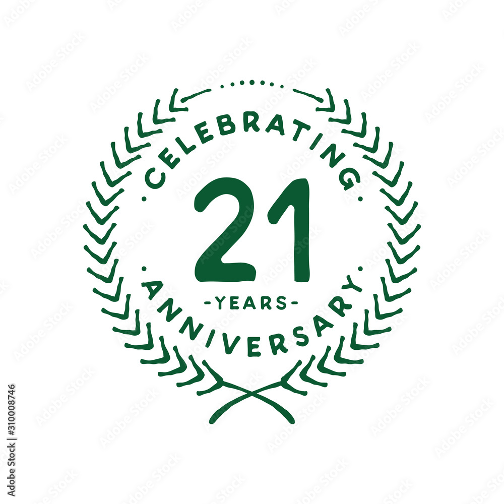 21 years design template. 21st logo. Vector and illustration. Stock ...