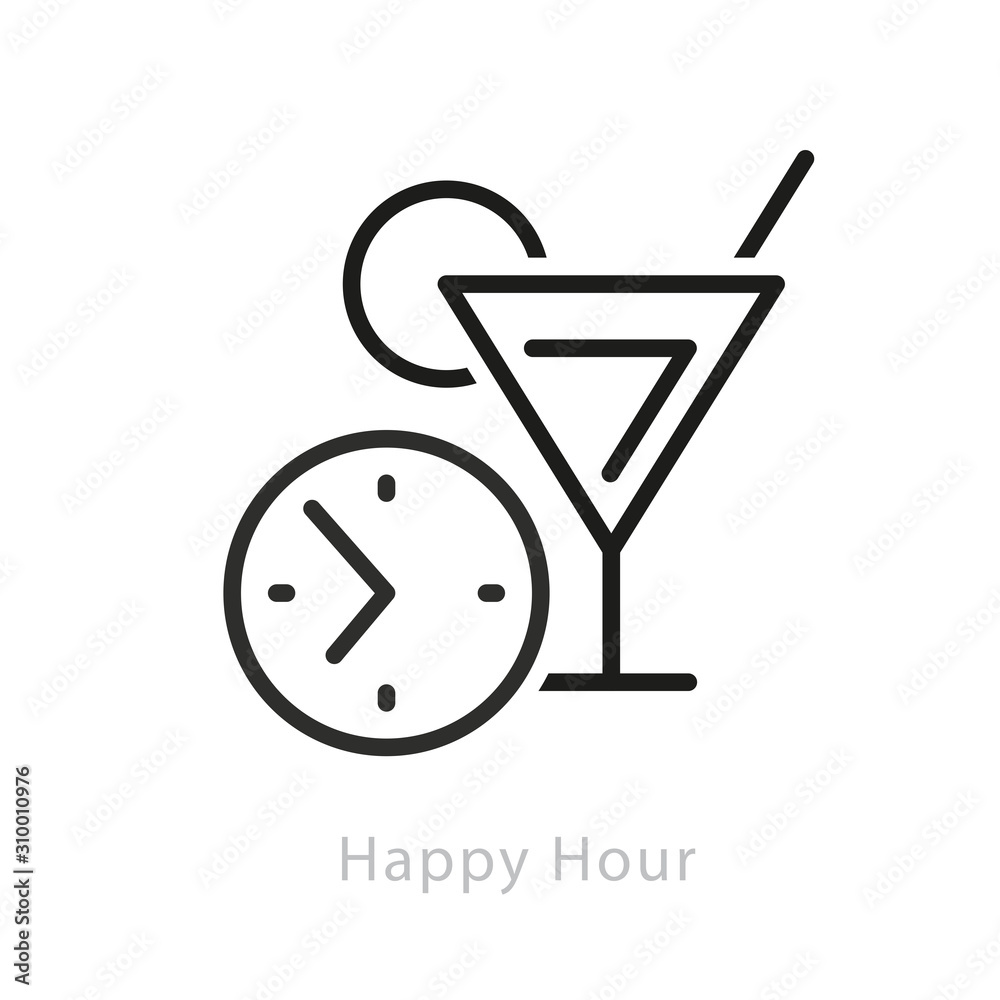 Happy hour Stock Vector | Adobe Stock