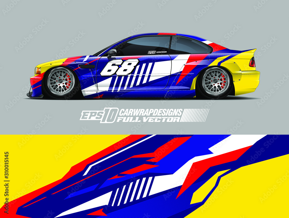 Vetor de Car wrap design vector. Graphic abstract stripe racing ...