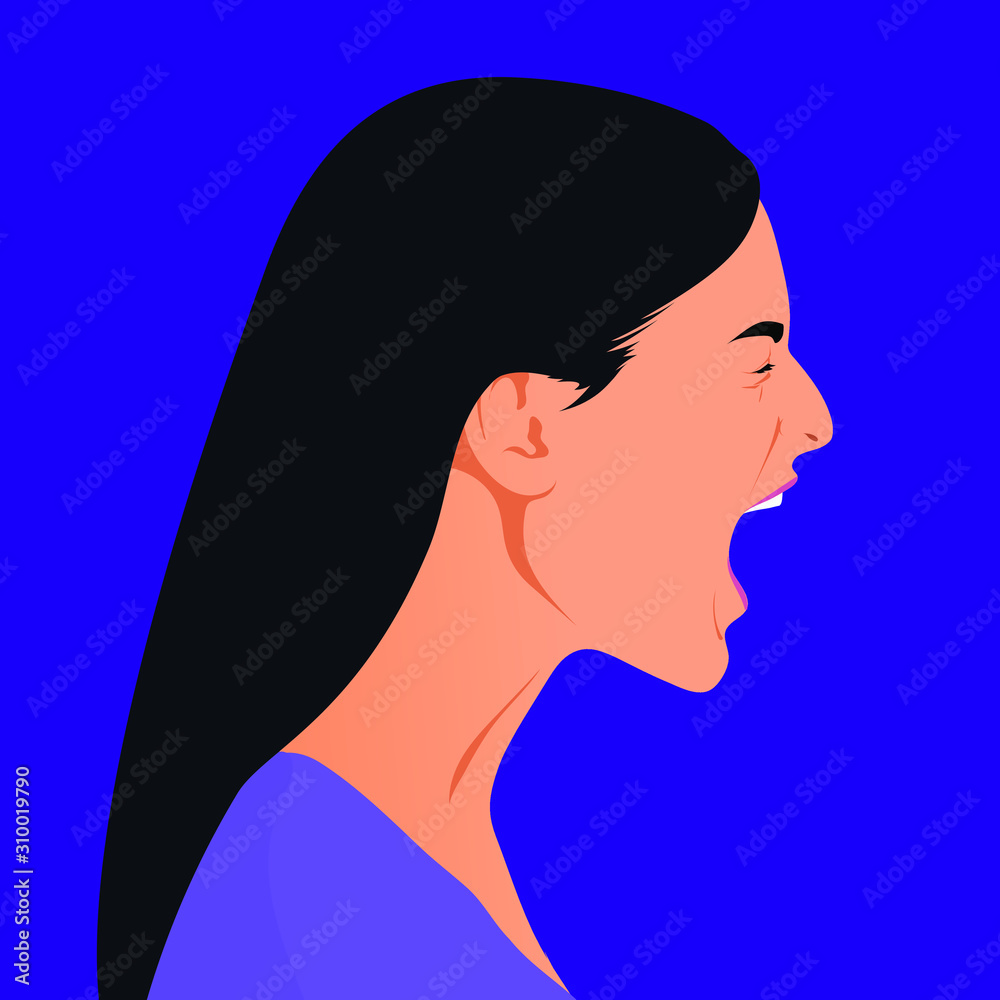 Woman Yelling Side