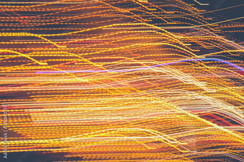 Lights trails dynamic backdrop. Night exposure motion lines texture ...