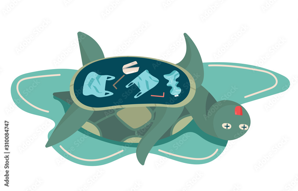 concept of environmental, sea, ocean pollution with plastic waste ...