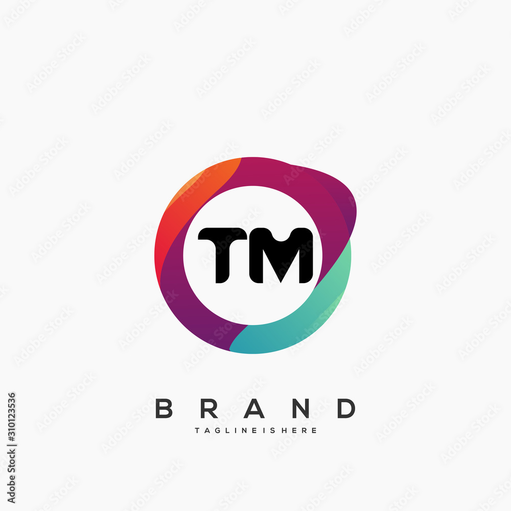 TM initial logo With Colorful Circle template vector. Stock Vector ...