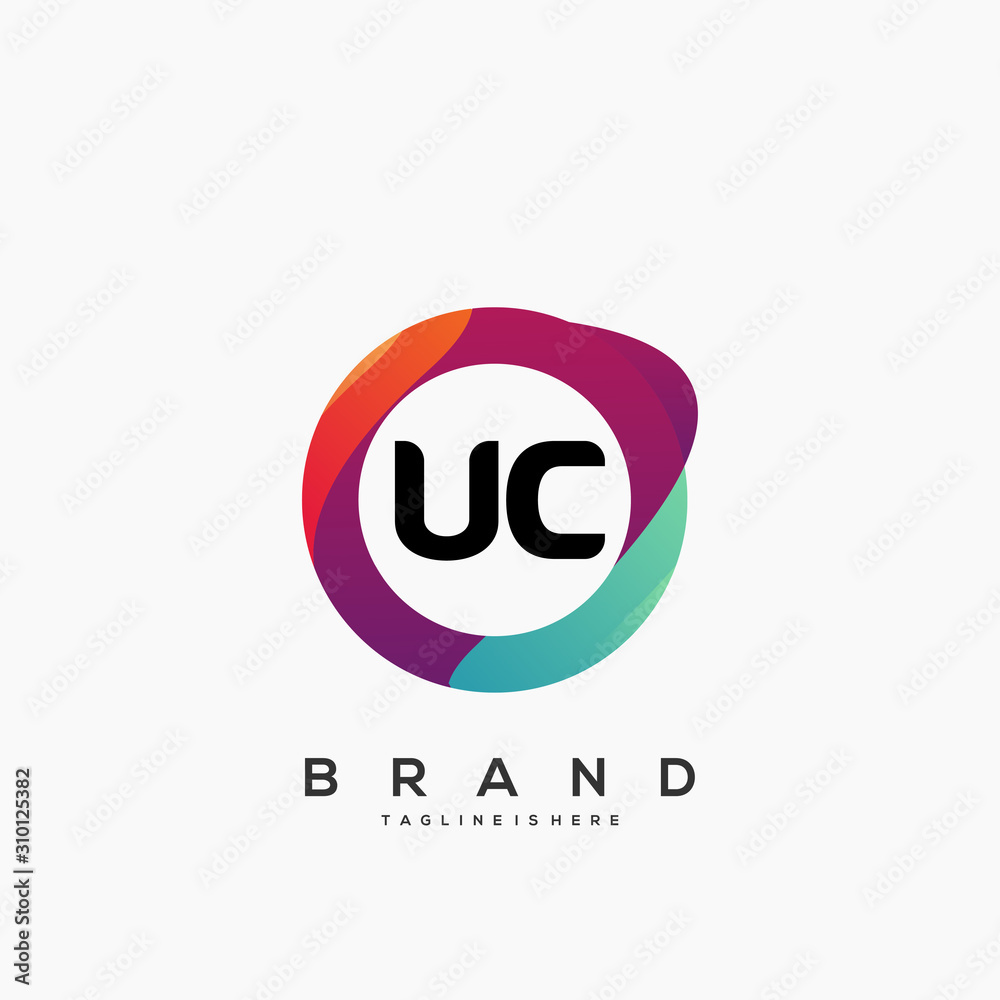 UC initial logo With Colorful Circle template vector. Stock Vector ...