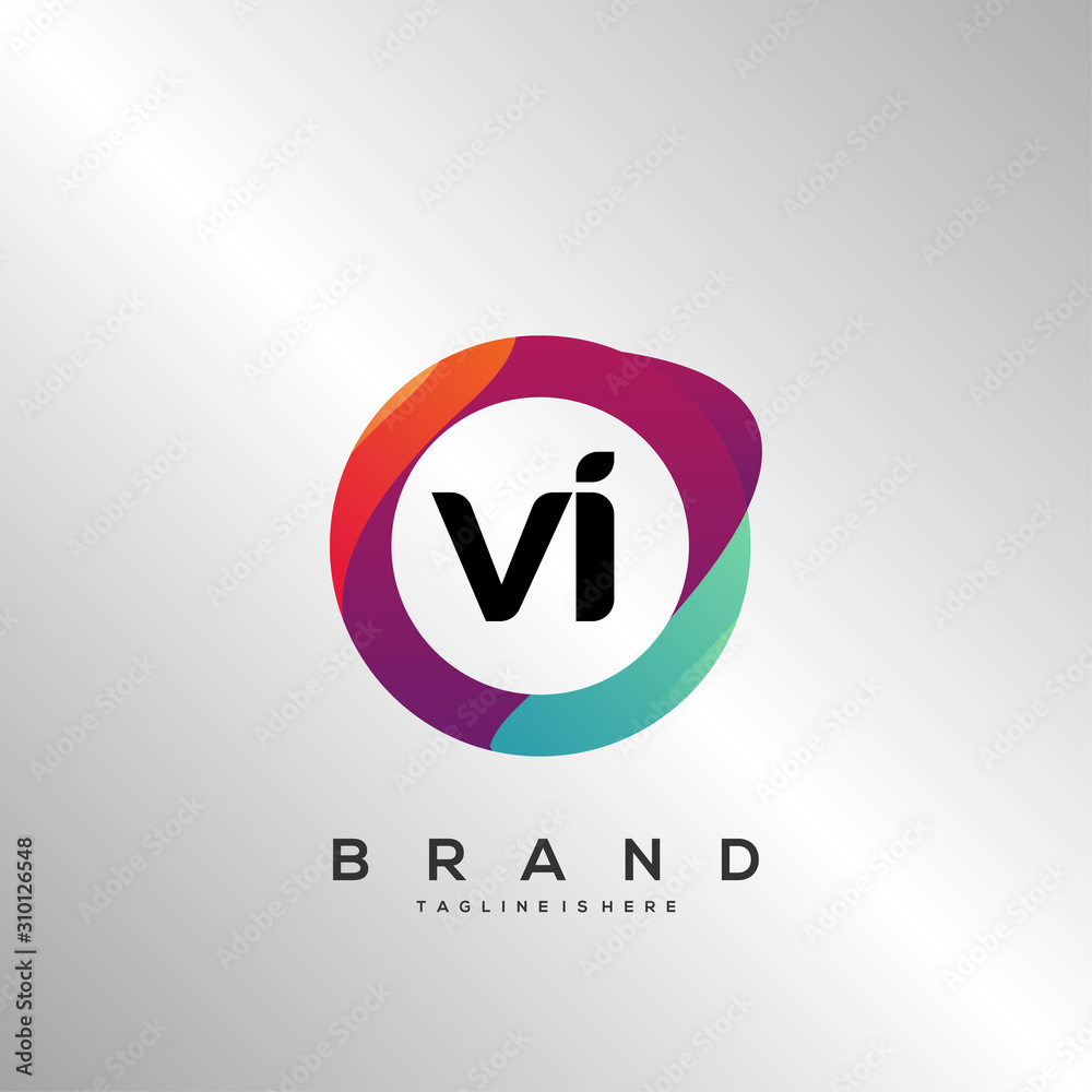 VI initial logo With Colorful Circle template vector. Stock Vector ...