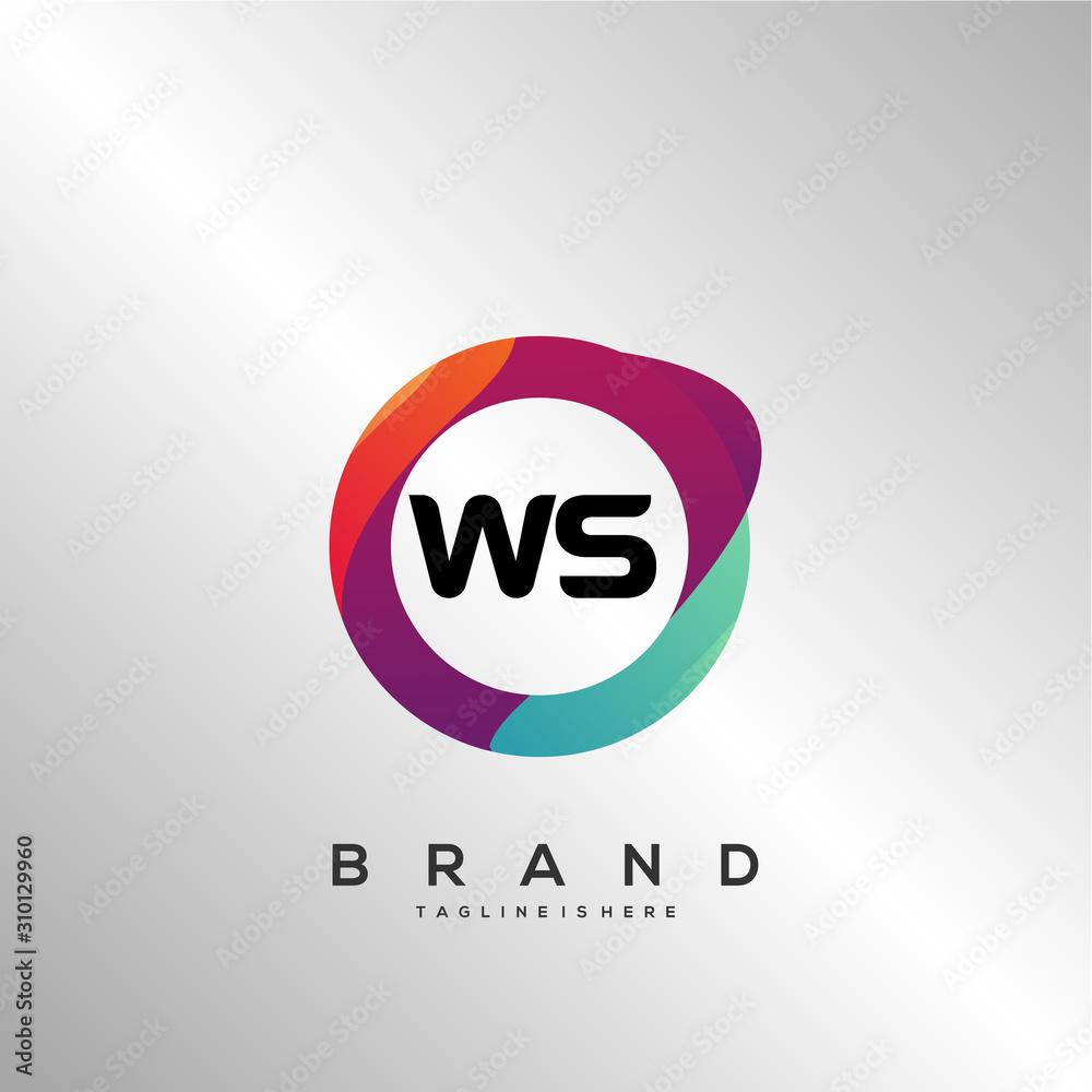 WS initial logo With Colorful Circle template vector. Stock Vector ...