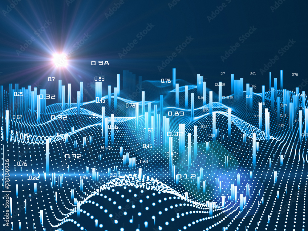 Abstract analysis infographics background. Spatio temporal data. 3d ...