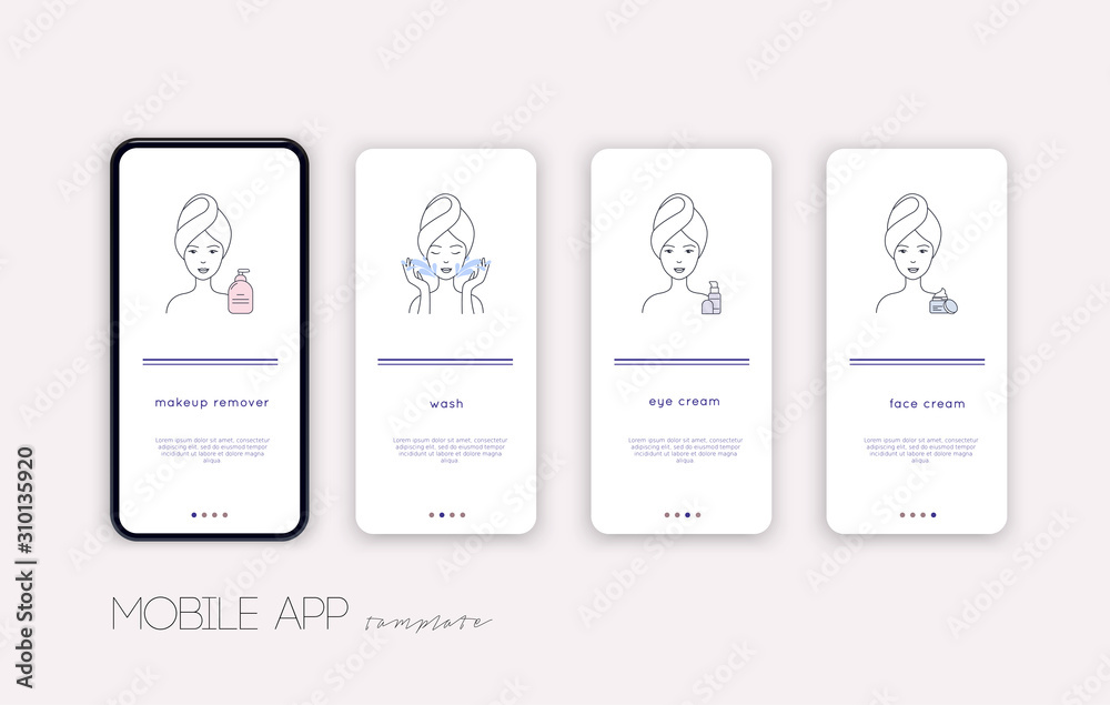 Onboarding screens user interface kit for mobile app templates concept ...