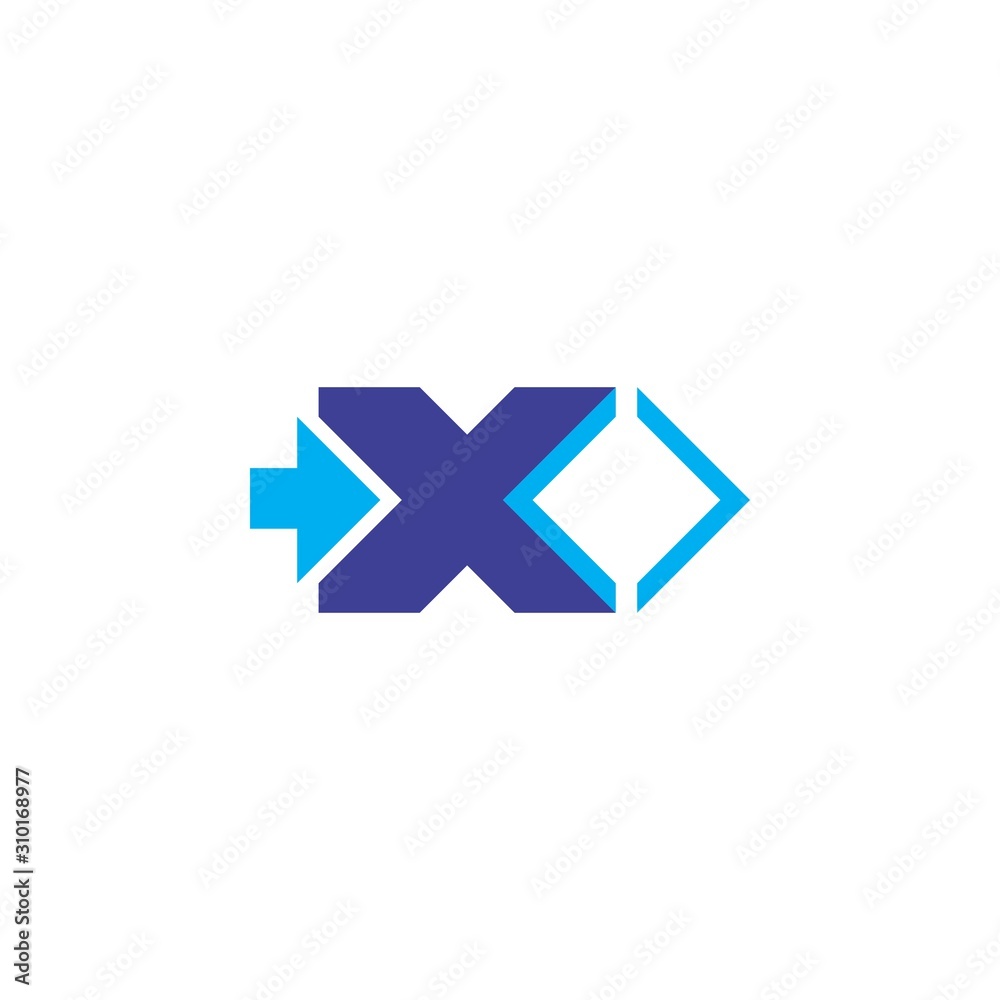 XO letter with arrow logo design vector Stock Vector | Adobe Stock