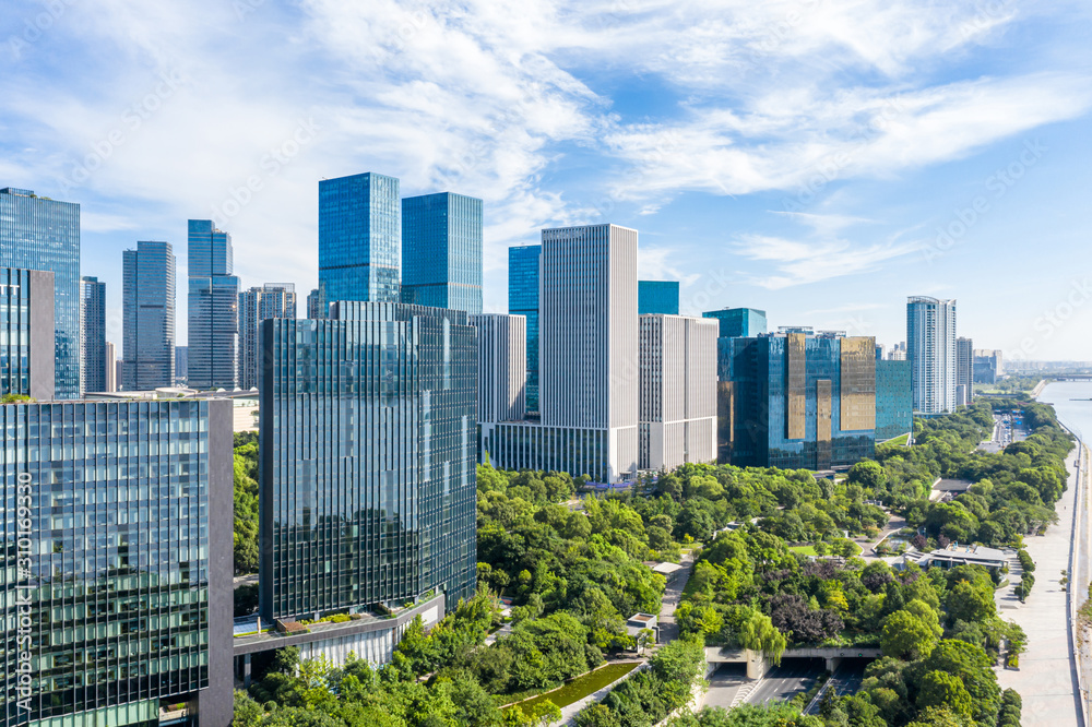 city skyline in hangzhou china Stock Photo | Adobe Stock