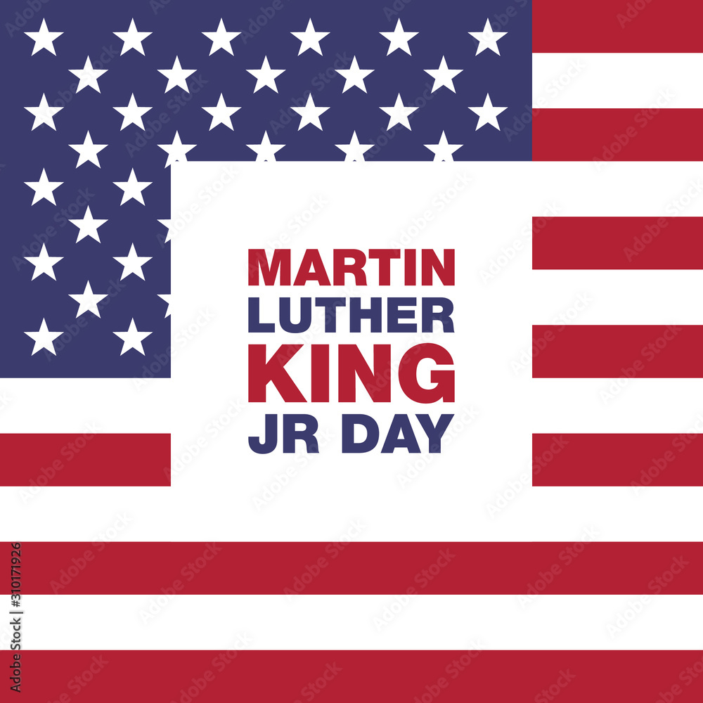 Martin Luther King Jr. Day greeting card type design vector elements ...