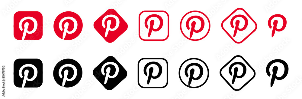 pinterest vector logo. pinterest vector icon.pinterest editorial ...