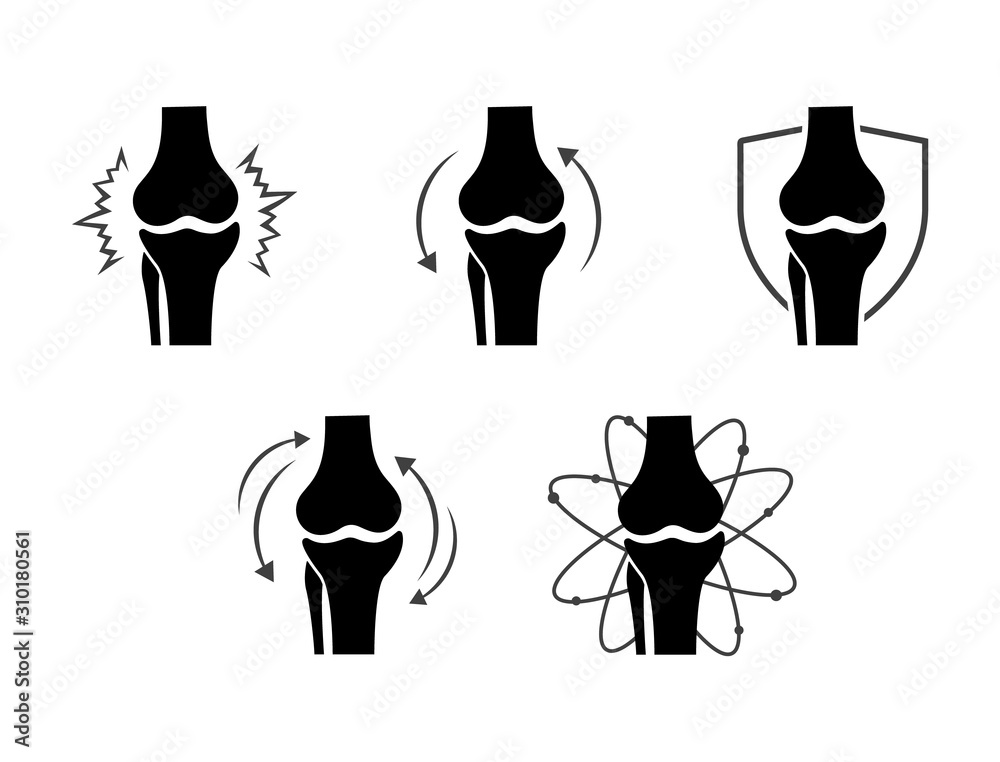 Knee joint. Rheumatology and traumatology, vector design and ...